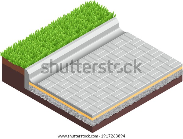 Vector Illustration Street Pavement Isolated On Stock Vector (Royalty ...