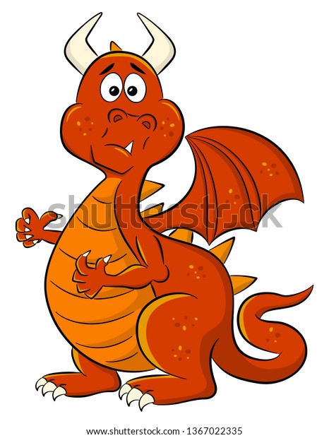 Vector Illustration Stunned Cartoon Dragon Stock Vector (Royalty Free ...