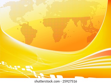 Vector Illustration Stylised Orange World Map Stock Vector (Royalty ...