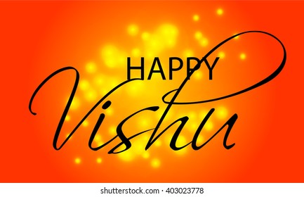 Vector Illustration Stylish Text Happy Vishu Stock Vector (Royalty Free ...