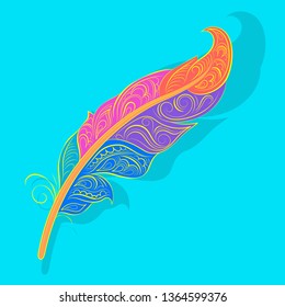 Vector Illustration Stylized Feather Eps 8 Stock Vector (Royalty Free ...