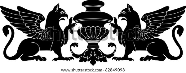 Vector Illustration Stylized Gryphon Clip Art Stock Vector (Royalty ...