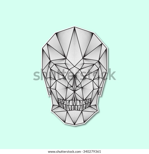 Vector Illustration Stylized Human Skull: เวกเตอร์สต็อก (ปลอดค่า ...