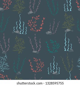 Vector Illustration Stylized Seaweeds Underwater This Stock Vector ...