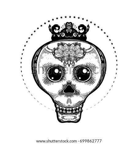 Vector Illustration Stylized Skull Crown Demonic Stock Vector (Royalty ...