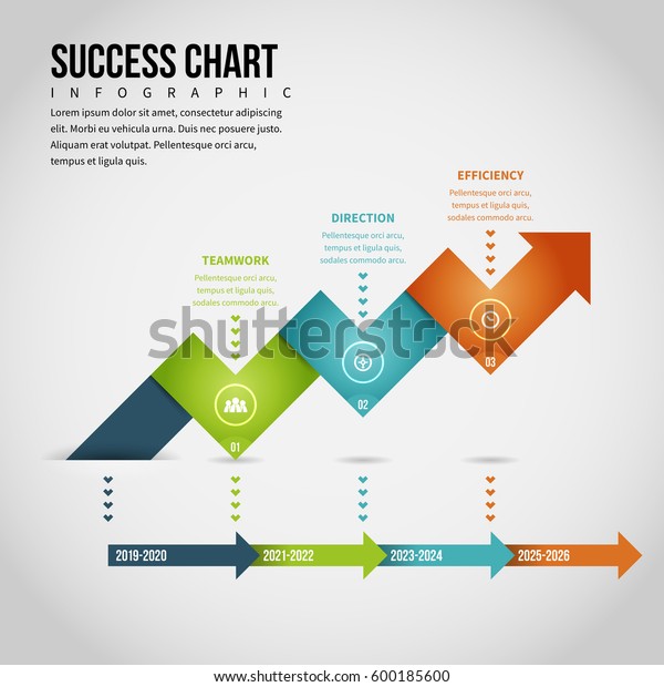 Vector Illustration Success Chart Infographic Design Stock Vector ...