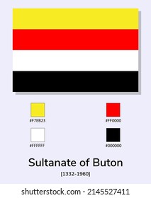 Vector Illustration Sultanate Buton Flag Isolated Stock Vector (Royalty ...