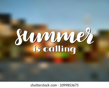 Vector Illustration Summer Calling Lettering On Stock Vector (Royalty ...