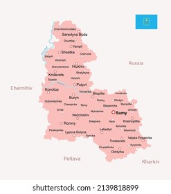 Vector Illustration Sumy Region Map Ukraine Stock Vector (Royalty Free ...