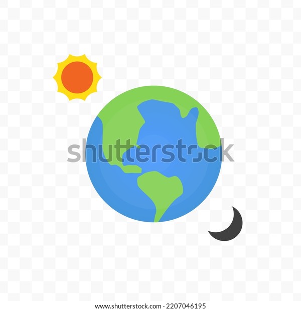 Vector Illustration Sun Earth Moon Icon Stock Vector (Royalty Free ...