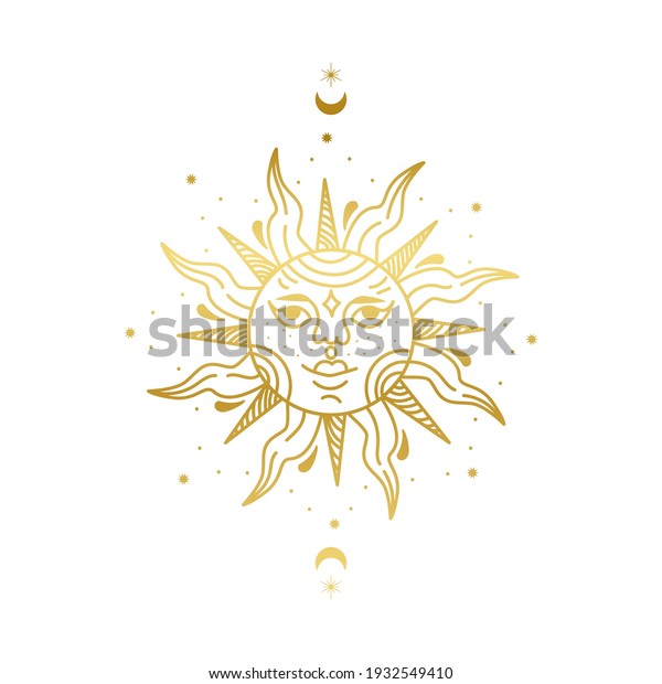 Vector Illustration Sun Graphic Design Golden Stock Vector (Royalty ...