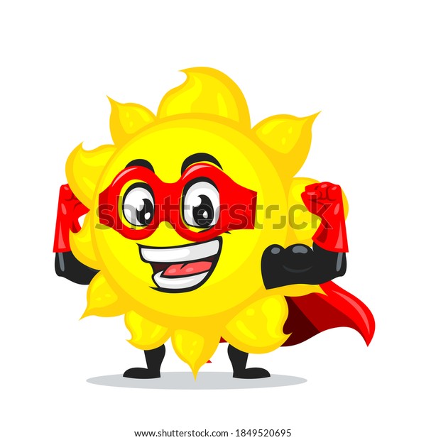 Vector Illustration Sun Mascot Character Wearing Stock Vector (Royalty ...