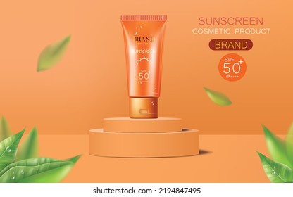 Vector Illustration Sunscreen Ad Design Templateuse Stock Vector ...