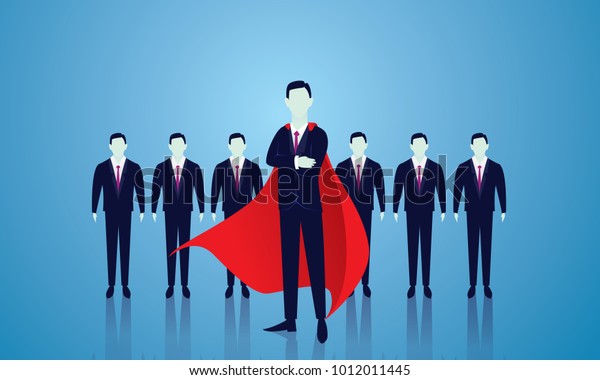 Vector Illustration Super Businessman Leader Front Stock Vector ...