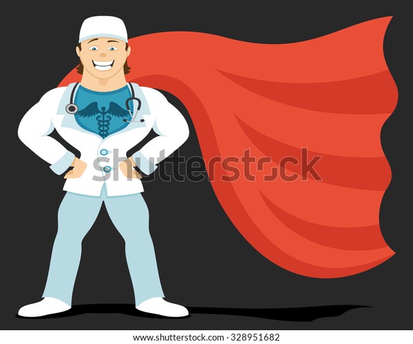 Vector Illustration Super Doctor Stock Vector (Royalty Free) 328951682