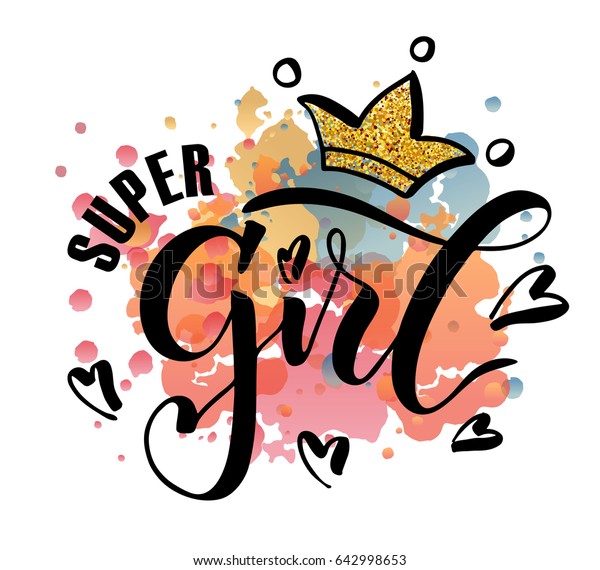 Vector Illustration Super Girl Text Clothes Stock Vector (Royalty Free ...