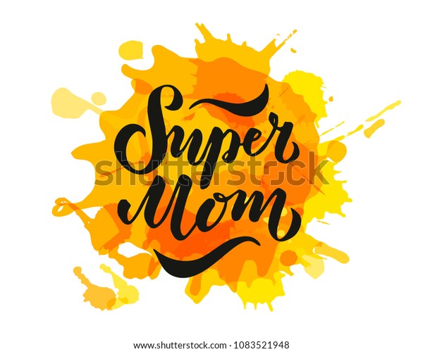 Vector Illustration Super Mom Text Card Stock Vector (Royalty Free ...