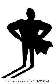 Vector Illustration Superhero Shadow Stock Vector (Royalty Free ...