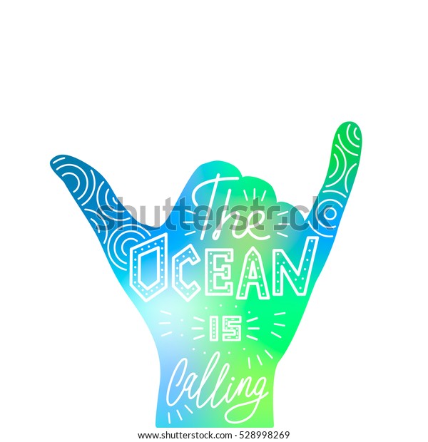 Vector Illustration Surf Hand Silhouette Isolated Stock Vector (Royalty ...