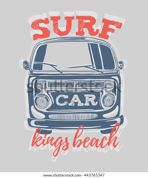 Vector Illustration Surfing Car Stylish Design Stock Vector (Royalty ...