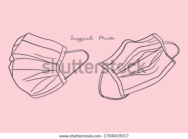 Vector Illustration Surgical Mask Face Mask Stock Vector (Royalty Free ...
