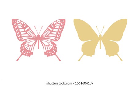 Vector Illustration Swallowtail Silhouette Stock Vector (Royalty Free ...