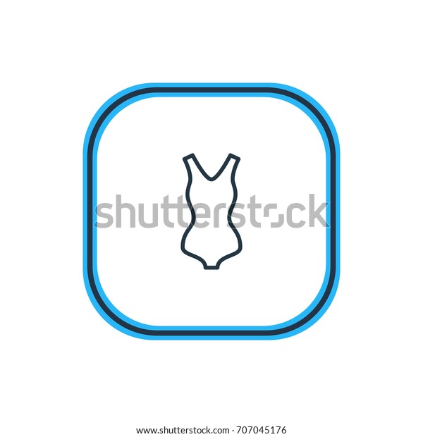 Vector Illustration Swimsuit Outline Beautiful Garment Stock Vector ...