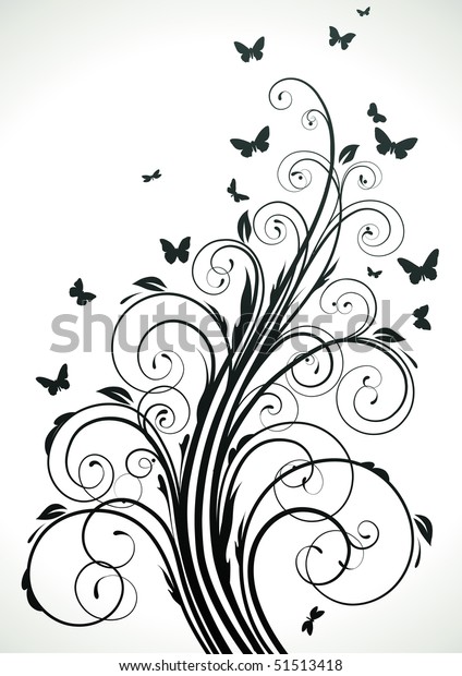 Vector Illustration Swirling Flourishes Decorative Floral Stock Vector ... Vector Illustration Swirling Flourishes Decorative Floral Stock Vector ...