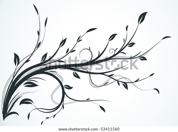 Vector Illustration Swirling Flourishes Decorative Floral Stock Vector ... Vector Illustration Swirling Flourishes Decorative Floral Stock Vector ...