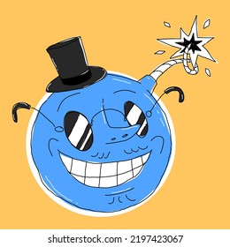 Vector Illustration Symbol Bomb Face Stock Vector (Royalty Free ...