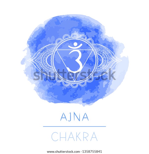 Vector Illustration Symbol Chakra Ajna Watercolor Stock Vector (Royalty ...