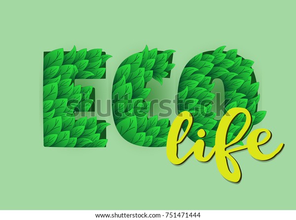 Vector Illustration Symbol Ecology Letters Green Stock Vector (Royalty ...