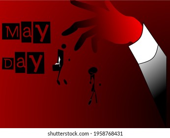 Vector Illustration Symbol May Day Black Stock Vector (Royalty Free ...