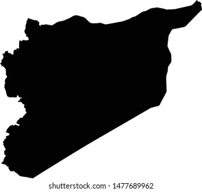 Vector Illustration Syria Black Map Stock Vector (Royalty Free ...