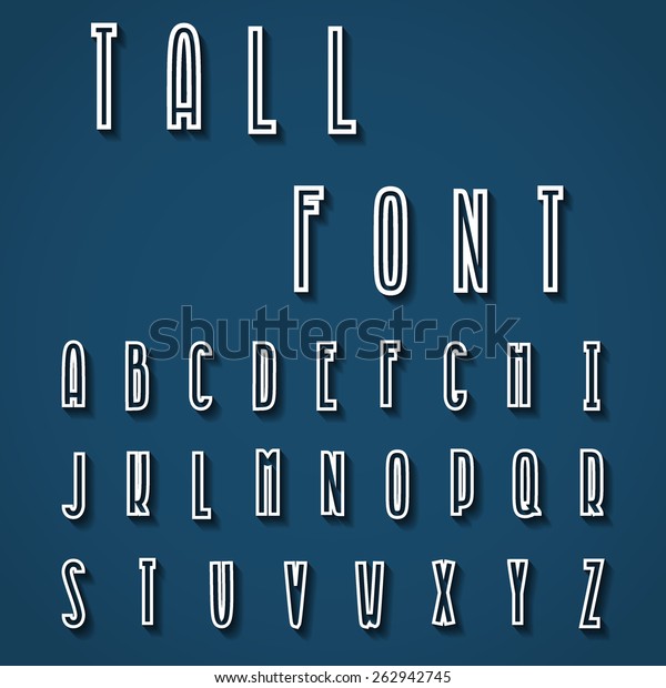 Vector Illustration Tall Outline Font Design Stock Vector (Royalty Free ...