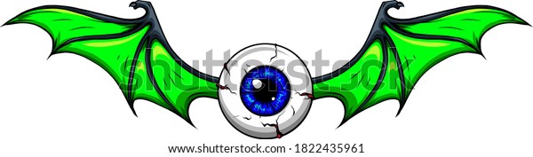 Vector Illustration Tattoo Flying Eyeball Design: เวกเตอร์สต็อก (ปลอด ...