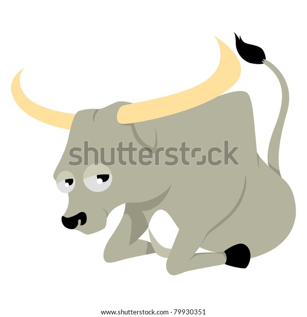 Vector Illustration Taurus Cartoon Style Stock Vector (Royalty Free ...