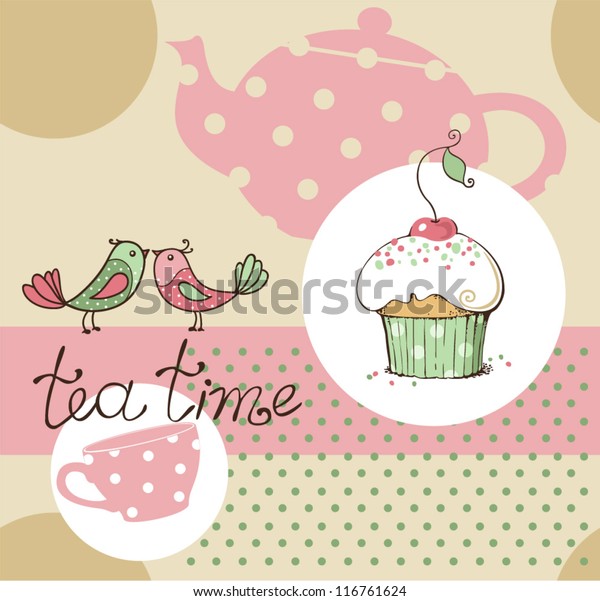 Vector Illustration Tea Party Set Stock Vector (Royalty Free) 116761624 ...