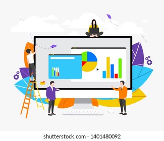 Vector Illustration Team Work Group People Stock Vector (Royalty Free ...