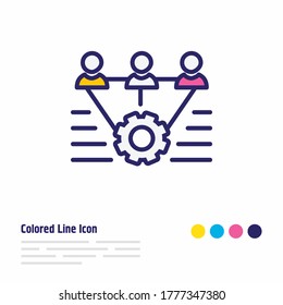 Vector Illustration Teamwork Icon Colored Line Stock Vector (Royalty ...