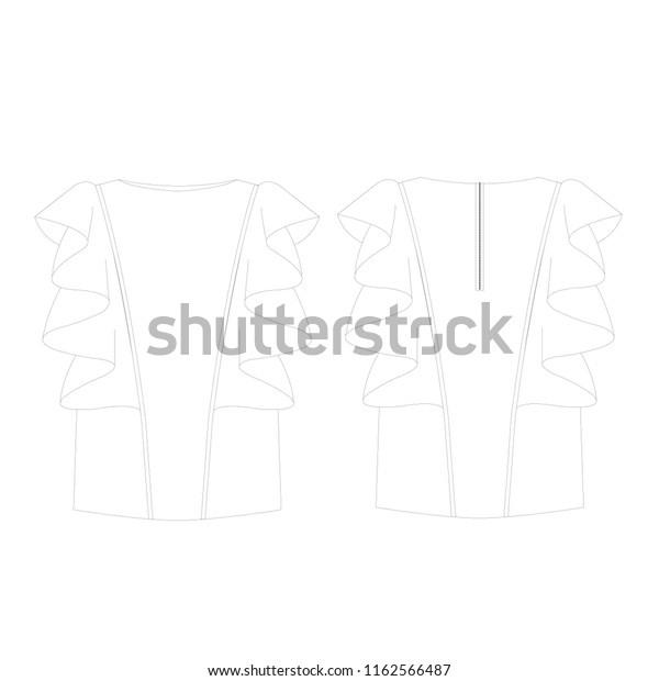 Vector Illustration Technical Sketch Drawing Women Stock Vector ...