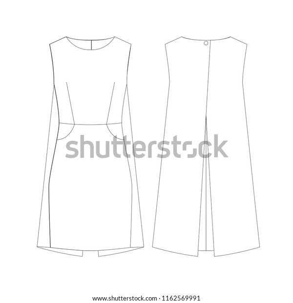 Vector Illustration Technical Sketch Drawing Women Stock Vector ...