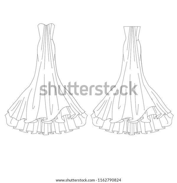 Vector Illustration Technical Sketch Drawing Women Stock Vector ...