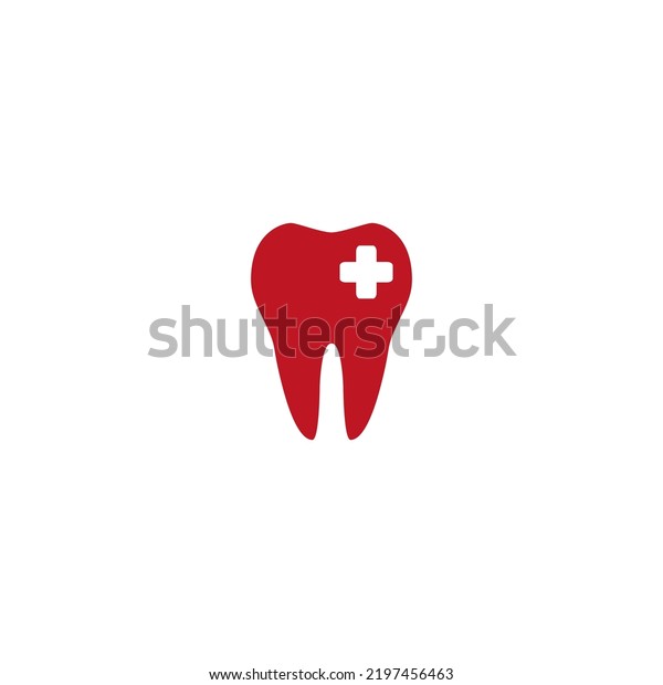 Vector Illustration Teeth Red Cross Icons Stock Vector (Royalty Free ...