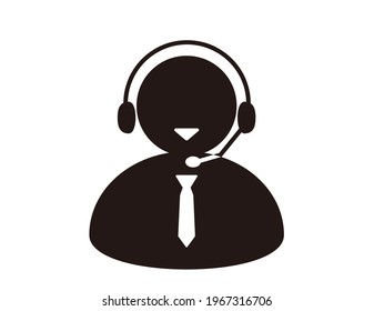 Vector Illustration Telephone Operator Wearing Headset Stock Vector ...