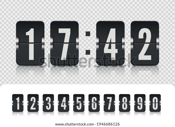 Vector Illustration Template Scoreboard Number Font Stock Vector ...