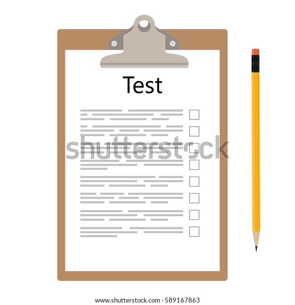 Vector Illustration Test Exam Paper On 스톡 벡터(로열티 프리) 589167863