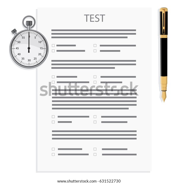 Vector Illustration Test Paper Fountain Pen Stock Vector (Royalty Free ...