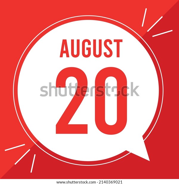 Vector Illustration Text August 20 St Stock Vector (Royalty Free ...
