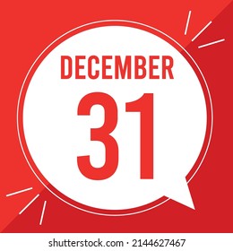 Vector Illustration Text December 31 St Stock Vector (Royalty Free ...